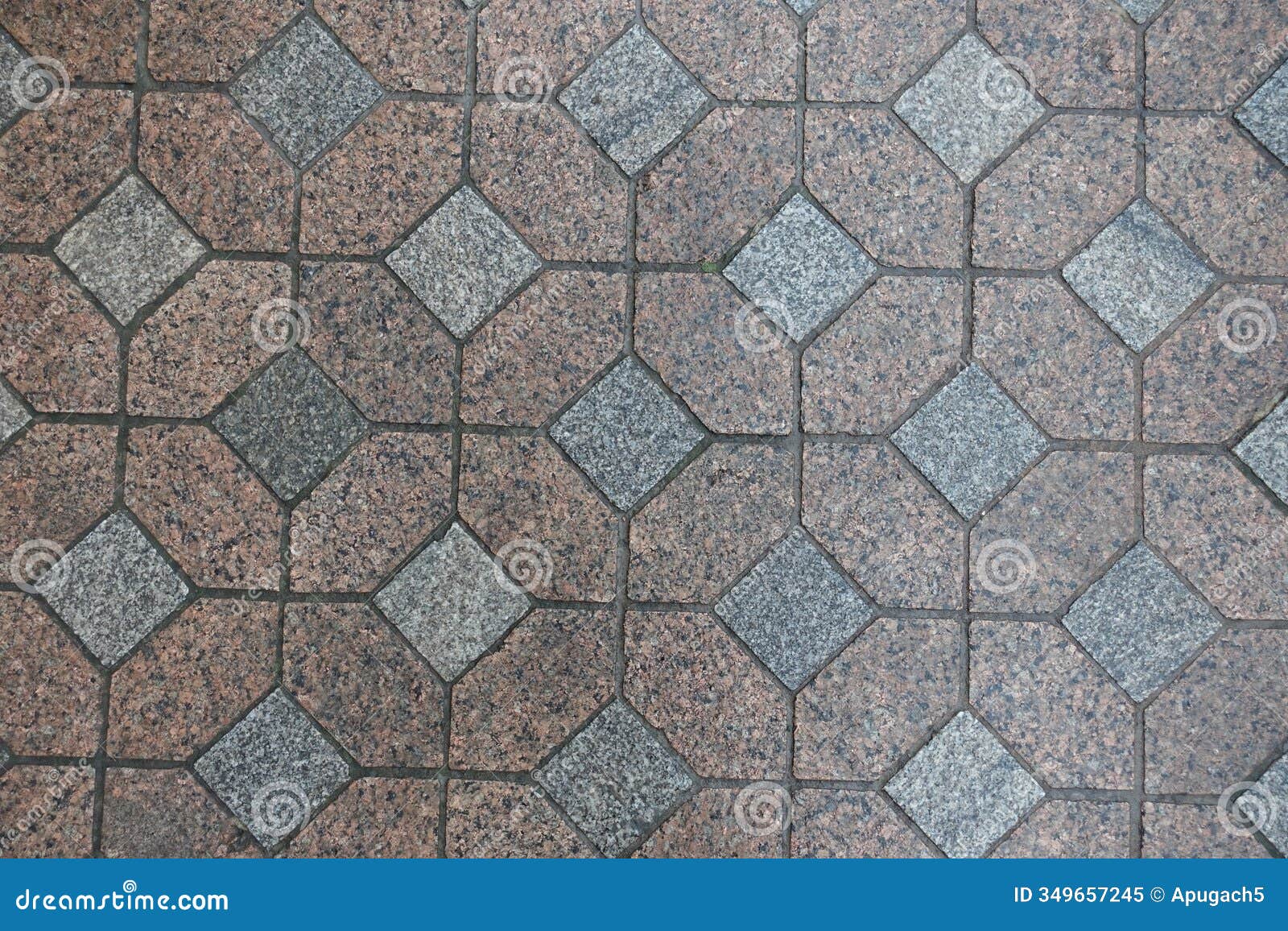 Moist Red and Grey Unpolished Granite Pavement from Above Stock Image ...