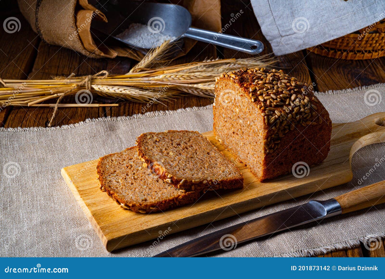 Moist Wholemeal Bread, Crushed or Ground Whole Grain Stock Photo ...