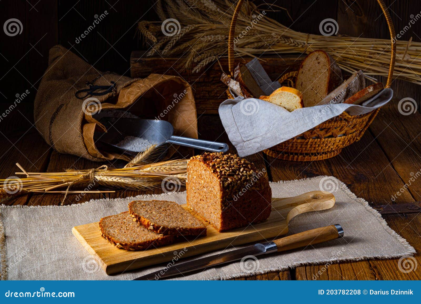 Moist Wholemeal Bread, Crushed or Ground Whole Grain Stock Photo ...