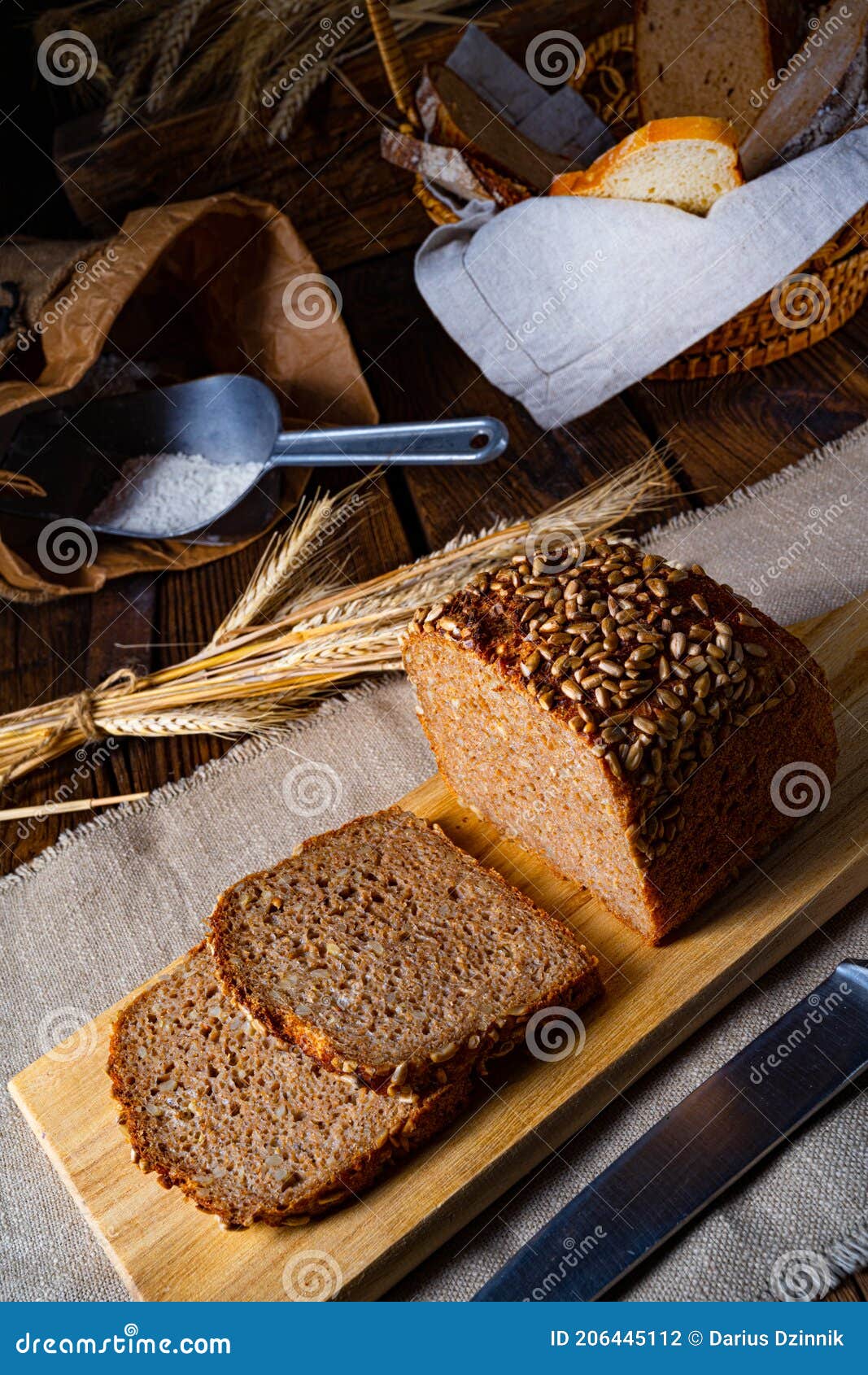 Moist Wholemeal Bread, Crushed or Ground Whole Grain Stock Photo ...