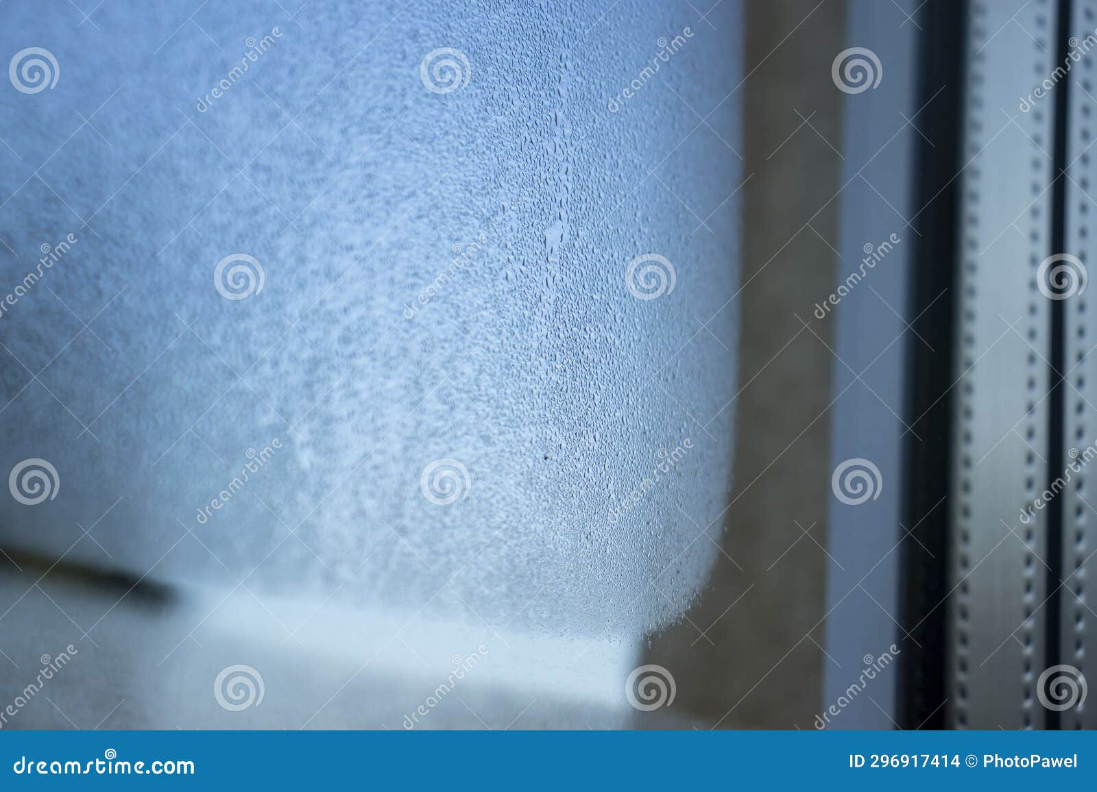 Moisture Condensate on a Leaky House Window with a Distinctive Texture ...