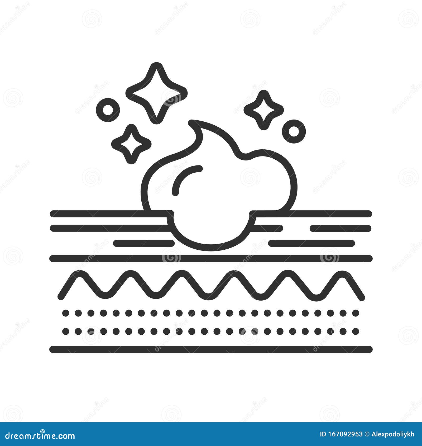 Moisturizing the Skin Layer Line Black Icon. Skin Care. Sign for Web ...