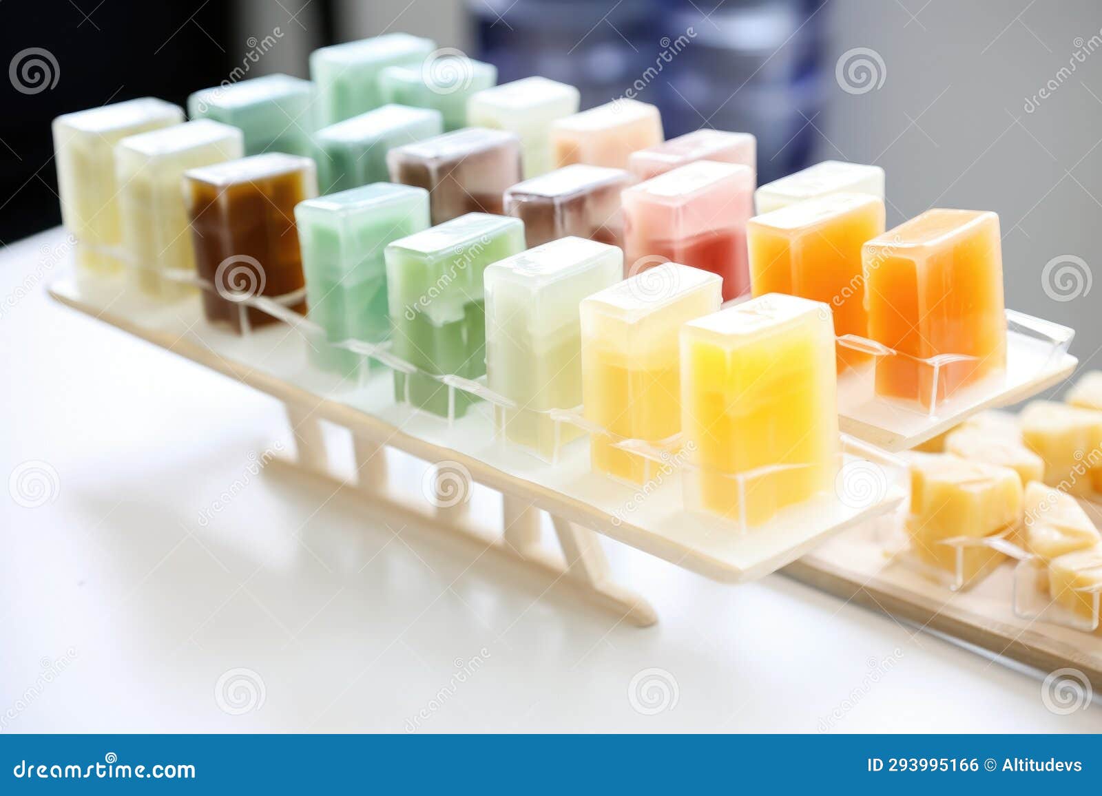 Moisturizing Soap Bars in Various Shapes and Colours on a Rack Stock ...