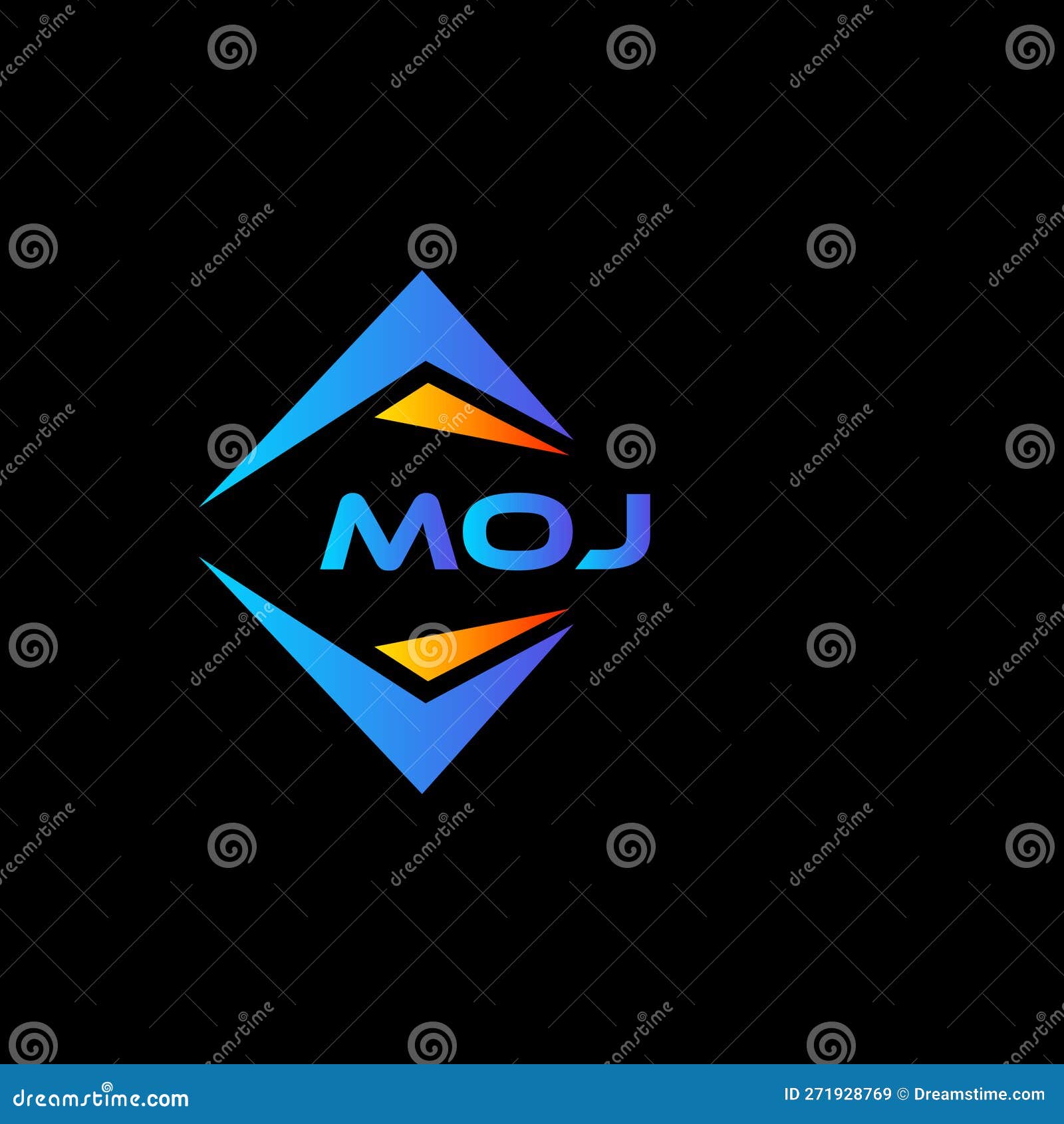 MOJ Abstract Technology Logo Design on Black Background. MOJ Creative ...