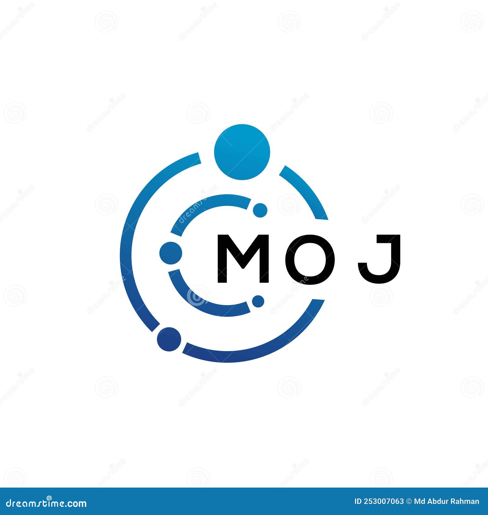 MOJ Letter Technology Logo Design on White Background. MOJ Creative ...