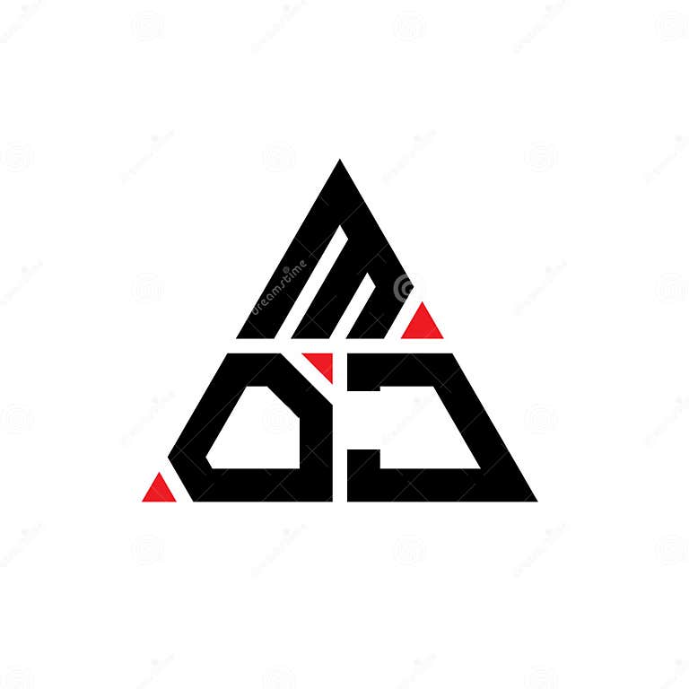 MOJ Triangle Letter Logo Design with Triangle Shape. MOJ Triangle Logo ...