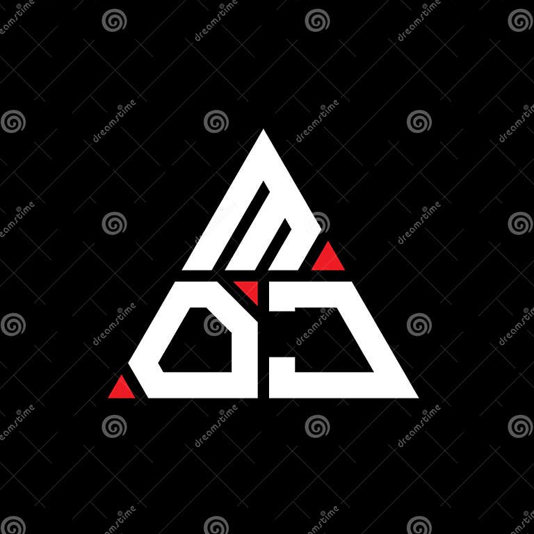 MOJ Triangle Letter Logo Design with Triangle Shape. MOJ Triangle Logo ...