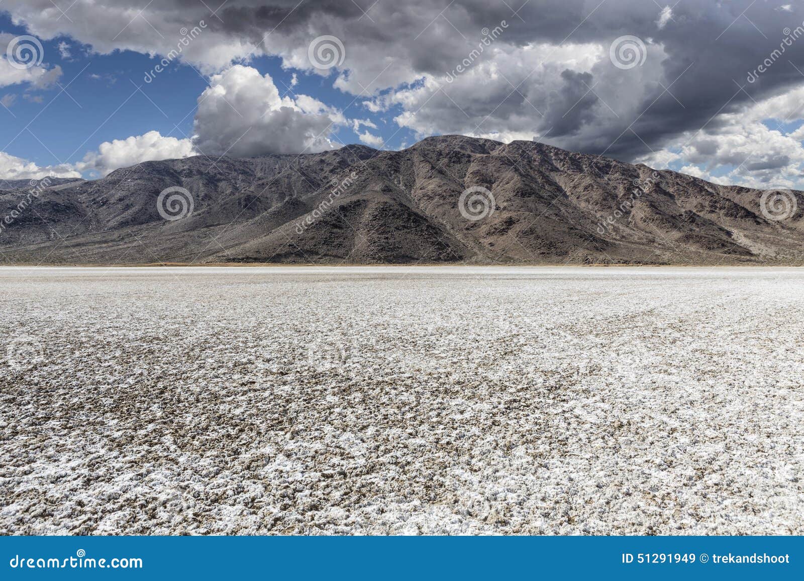 Mojave Desert Salt Flat with Storm Sky Stock Image - Image of nature ...