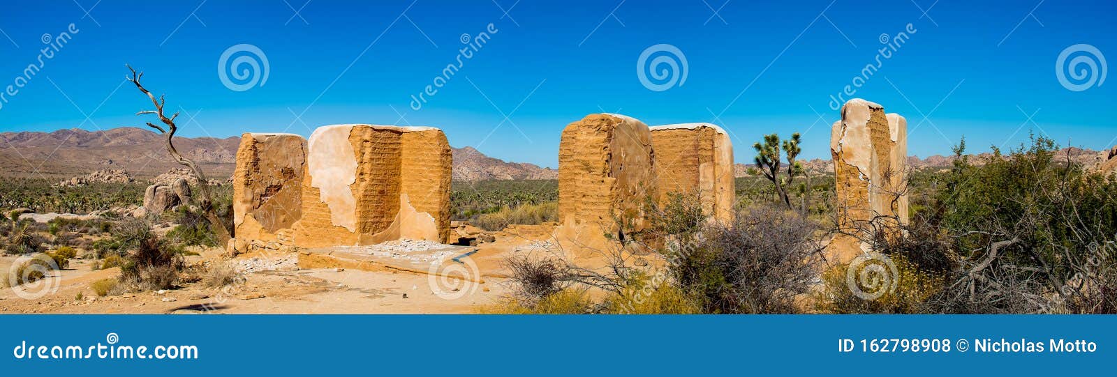 Mojave Ranch Adobe Ruin stock photo. Image of brevifolia - 162798908