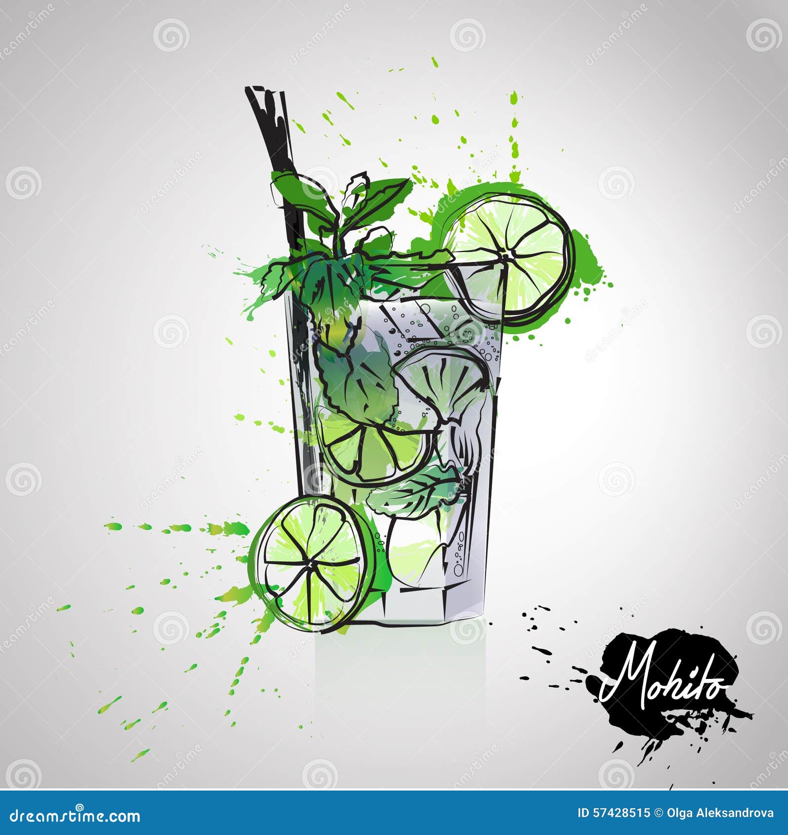 Mojito illustration stock. Illustration du élément, peppermint - 57428515