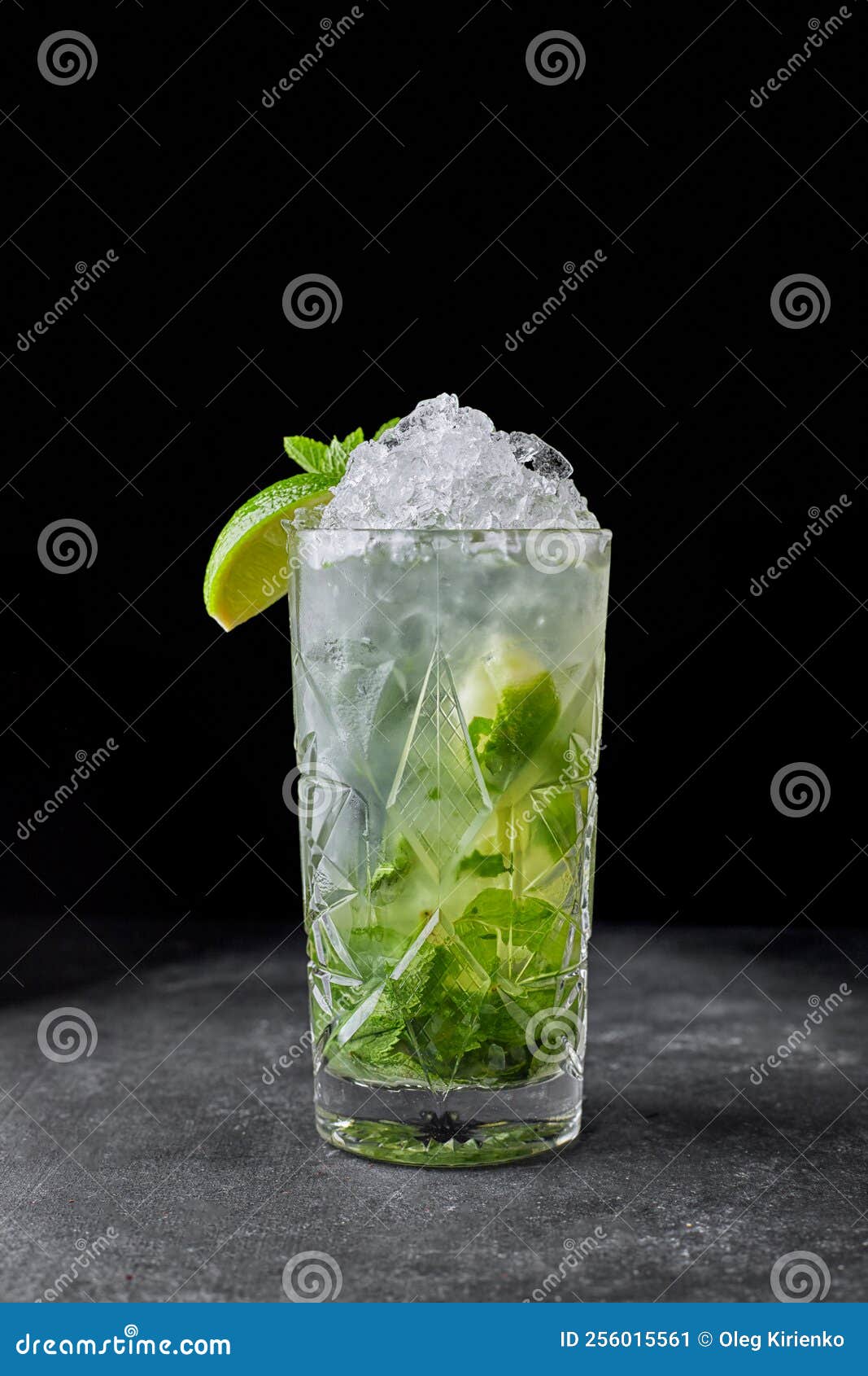 Mojito Cocktail on a Black Background Stock Image - Image of fresh ...