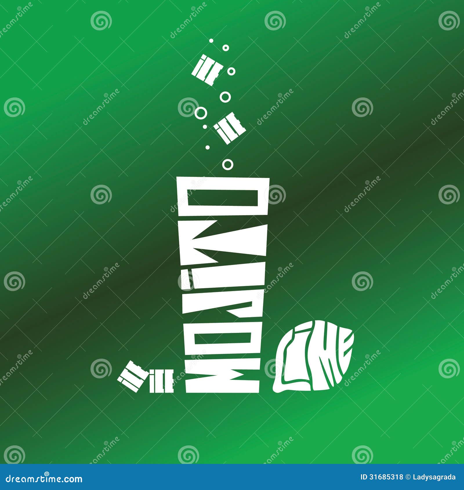 Mojito Cocktail Letter Cartoon Vector | CartoonDealer.com #96225949