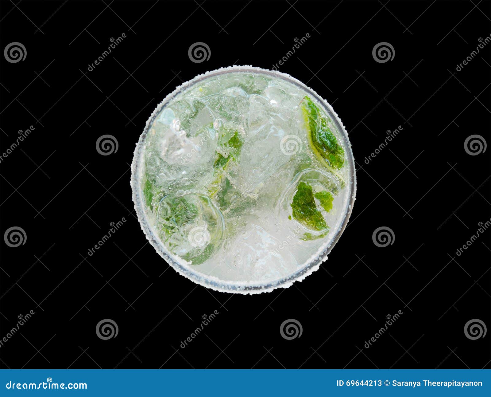 Mojito cocktail. Top view. stock image. Image of cocktail - 69644213