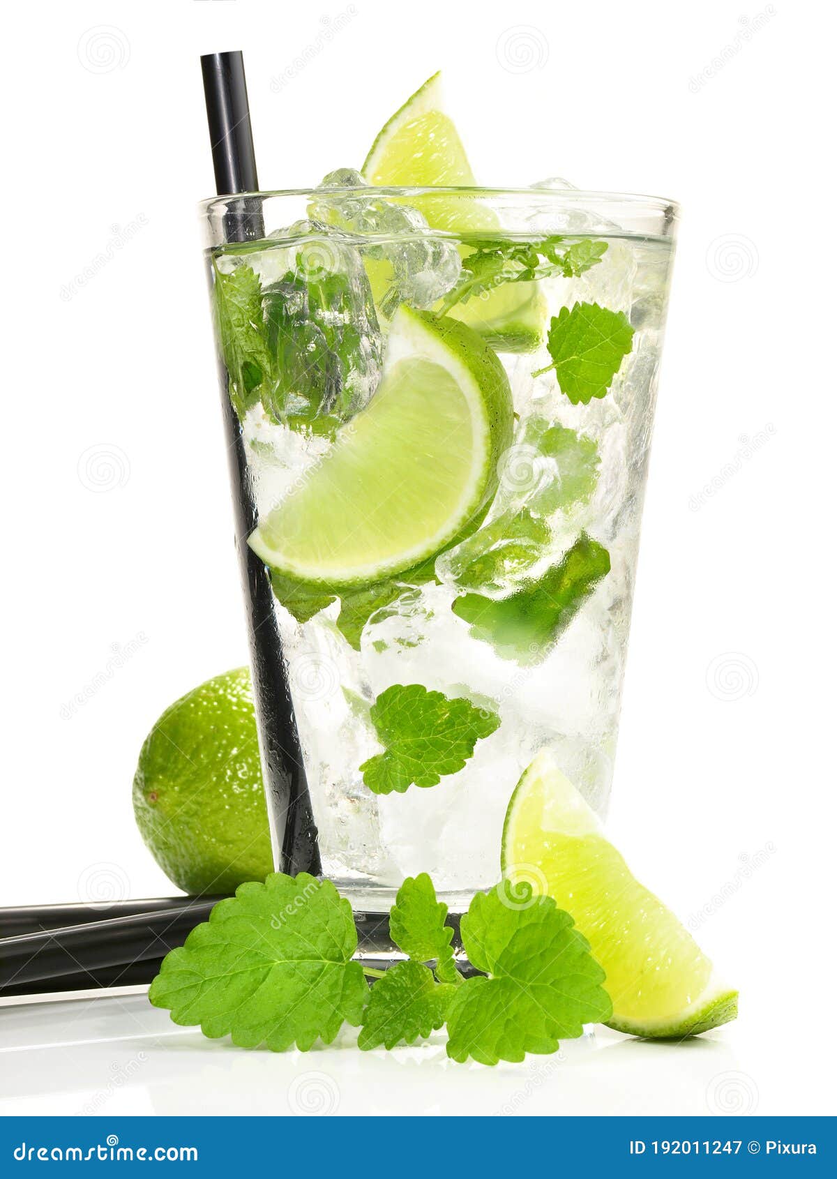 Mojito Cocktail Isolated on White Background Stock Image - Image of ...