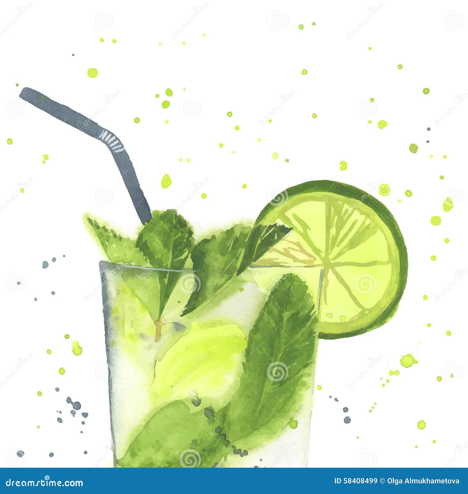 Mojito 3 stock vector. Illustration of lemon, restaurant - 58408499