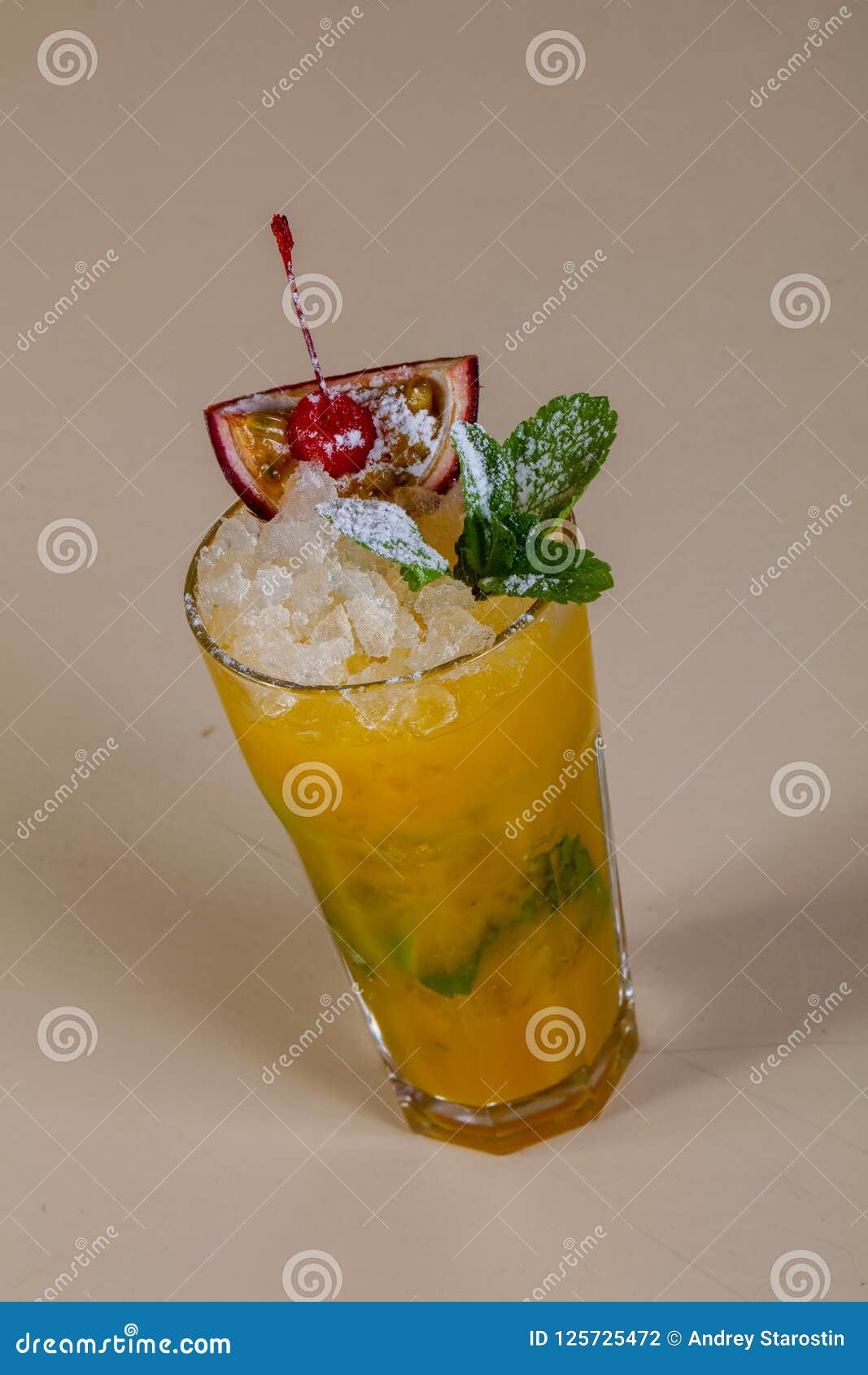 Mojito with passion fruit stock photo. Image of mint - 125725472