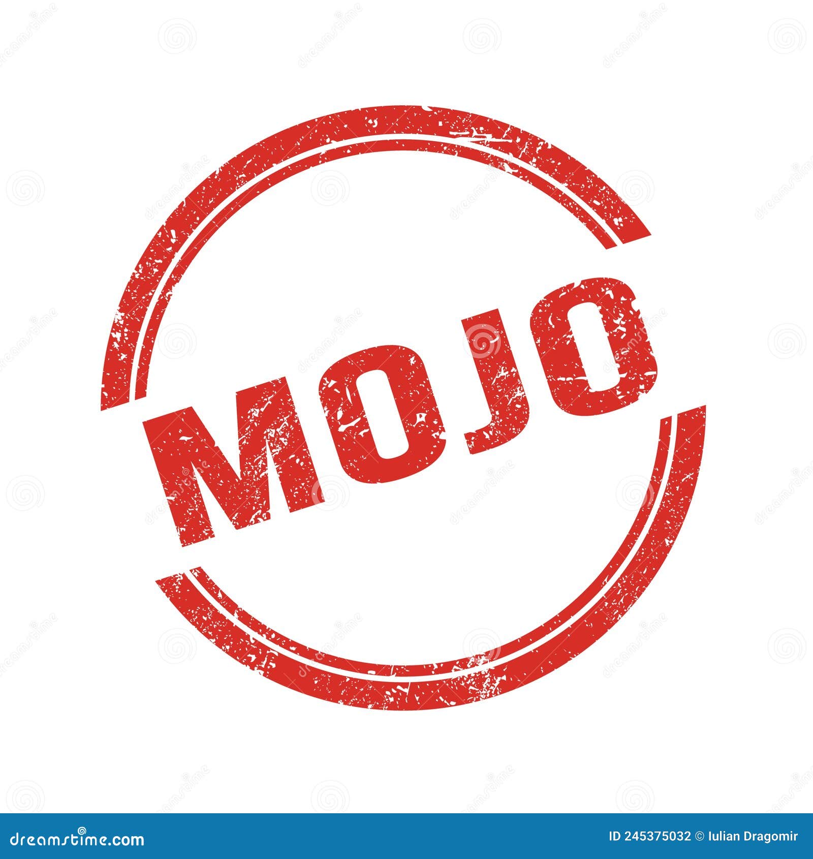MOJO Text Written on Red Grungy Round Stamp Stock Illustration ...