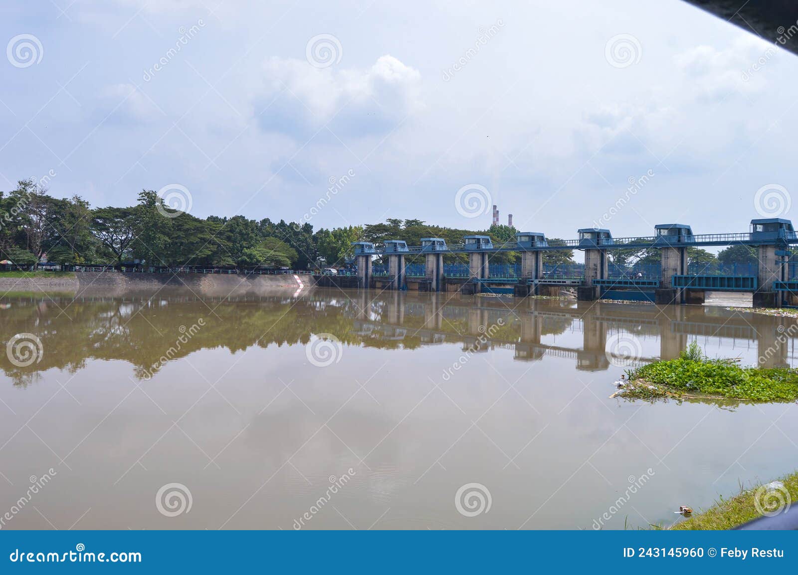 Mojokerto `Rolak Songo` Bridge Dam. Stock Photo - Image of coast, blue ...