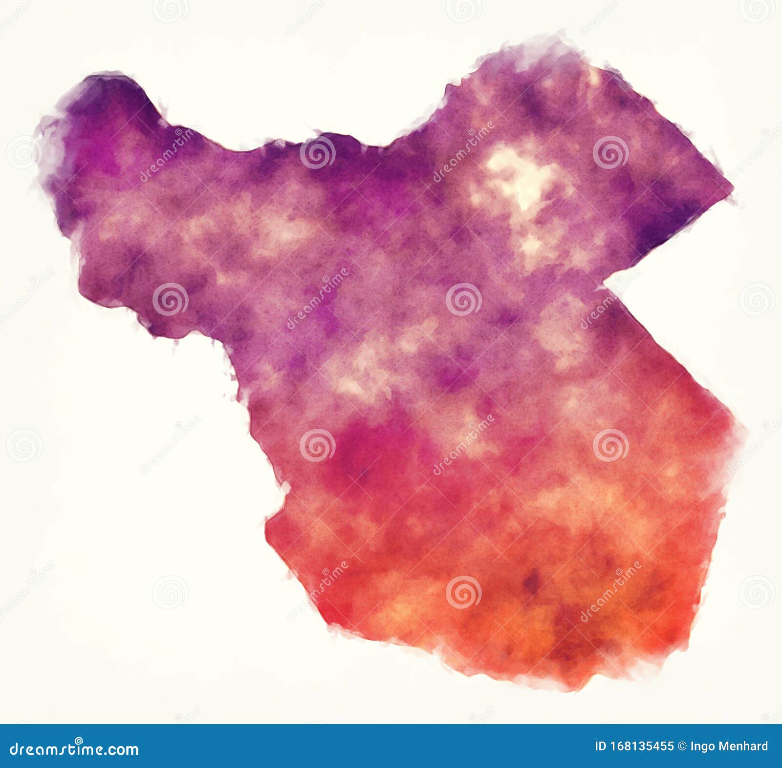 Moka District Watercolor Map of Mauritius Stock Image - Image of region ...