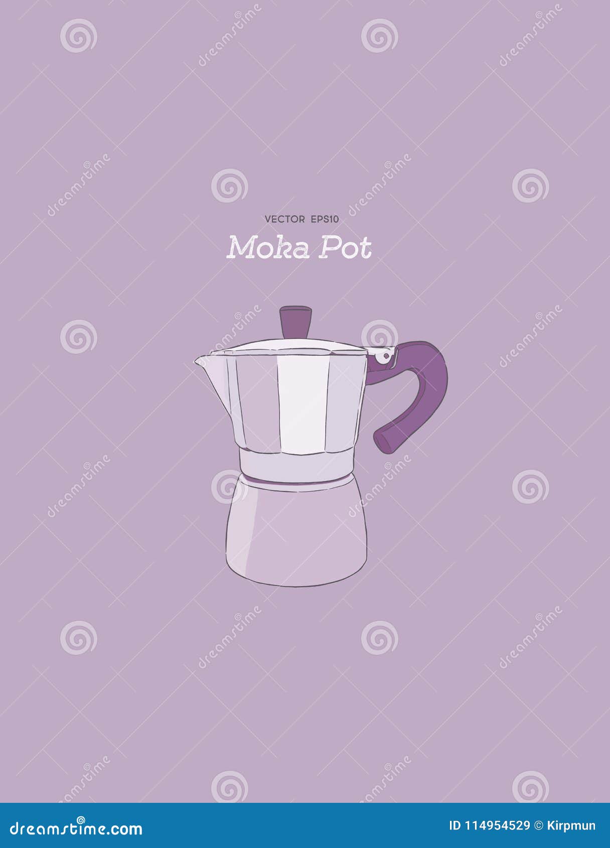 Moka Pot. Coffee Maker Hand Draw Vector Stock Vector - Illustration of ...