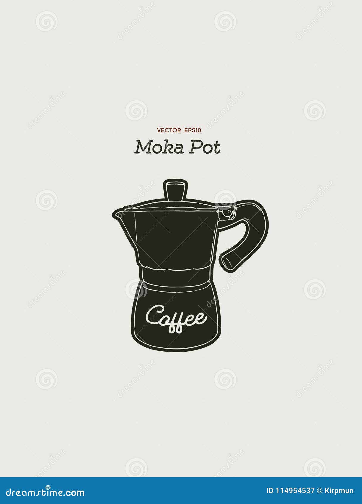 Moka Pot. Coffee Maker Hand Draw Vector Stock Vector - Illustration of ...