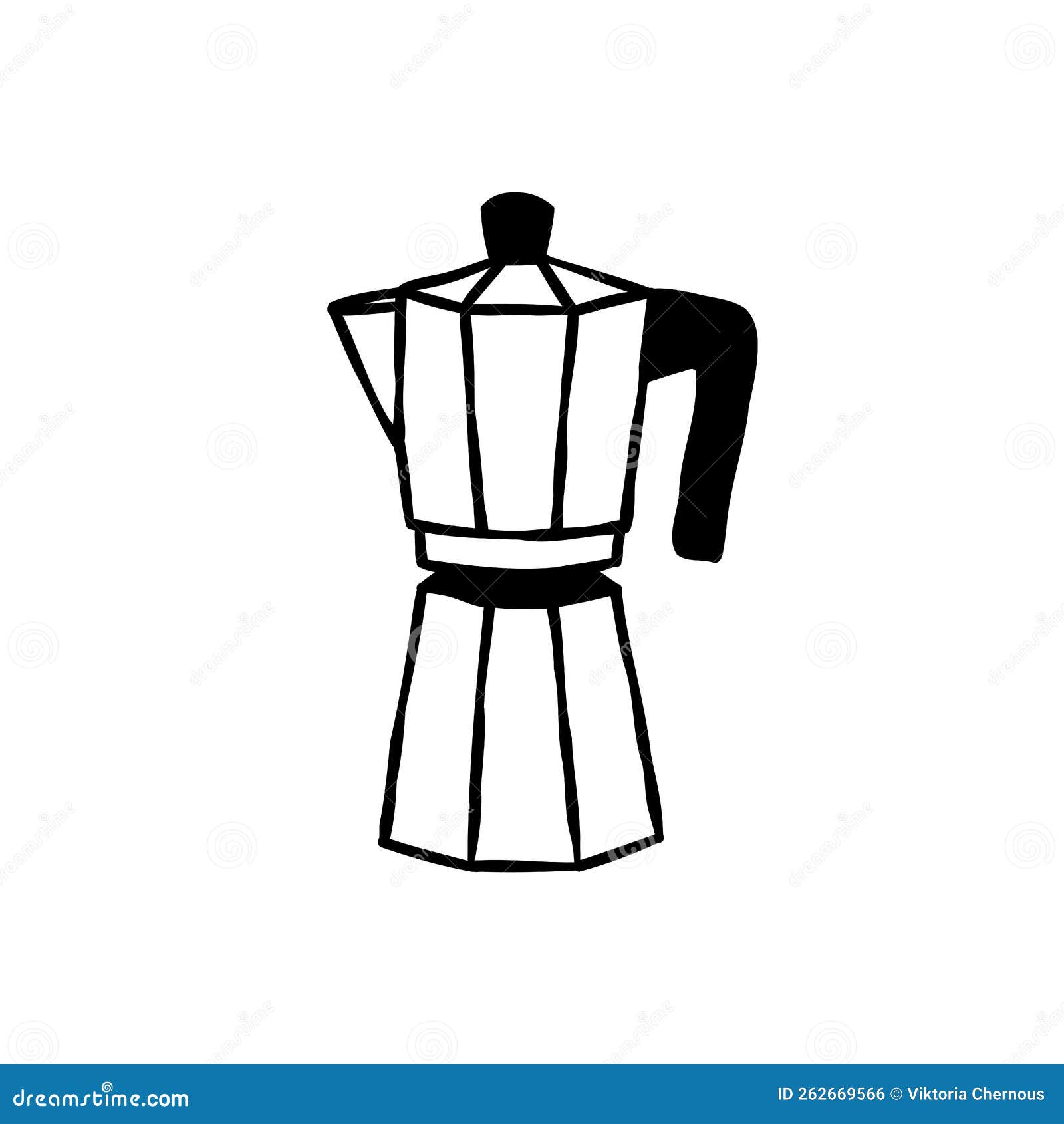 Moka Pot Doodle Icon, Vector Hand Drawn Illustration Stock Vector ...