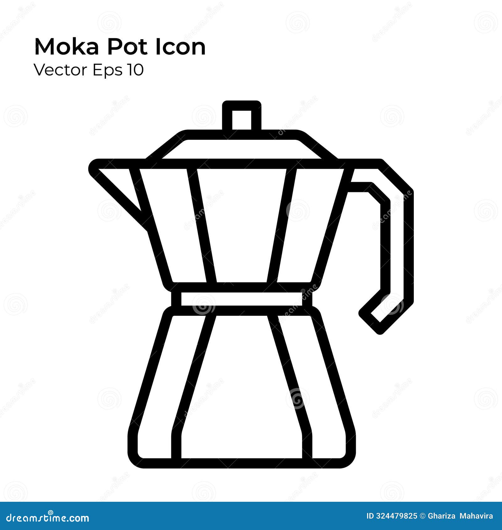 Moka Pot Icon in Line Style. Moka Pot Line Illustration Stock ...