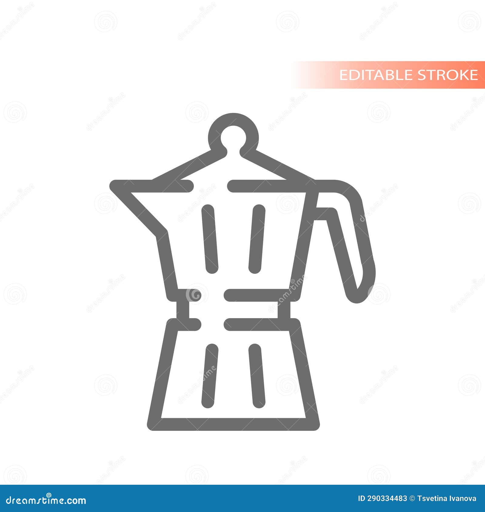 Moka pot line vector icon stock illustration. Illustration of maker ...