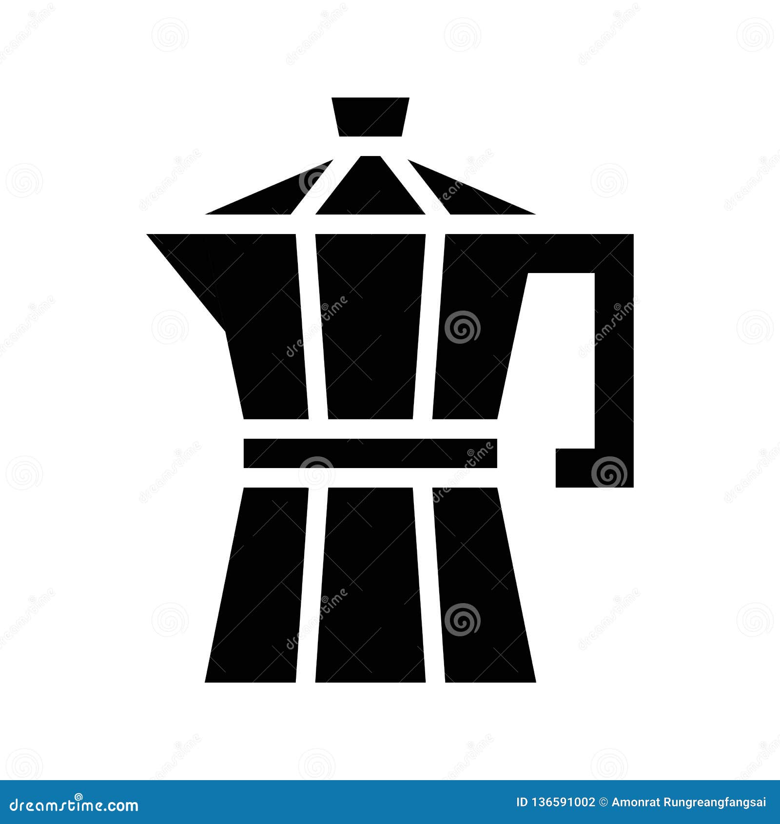 Moka Pot Vector, Coffee Related Solid Style Stock Vector - Illustration ...