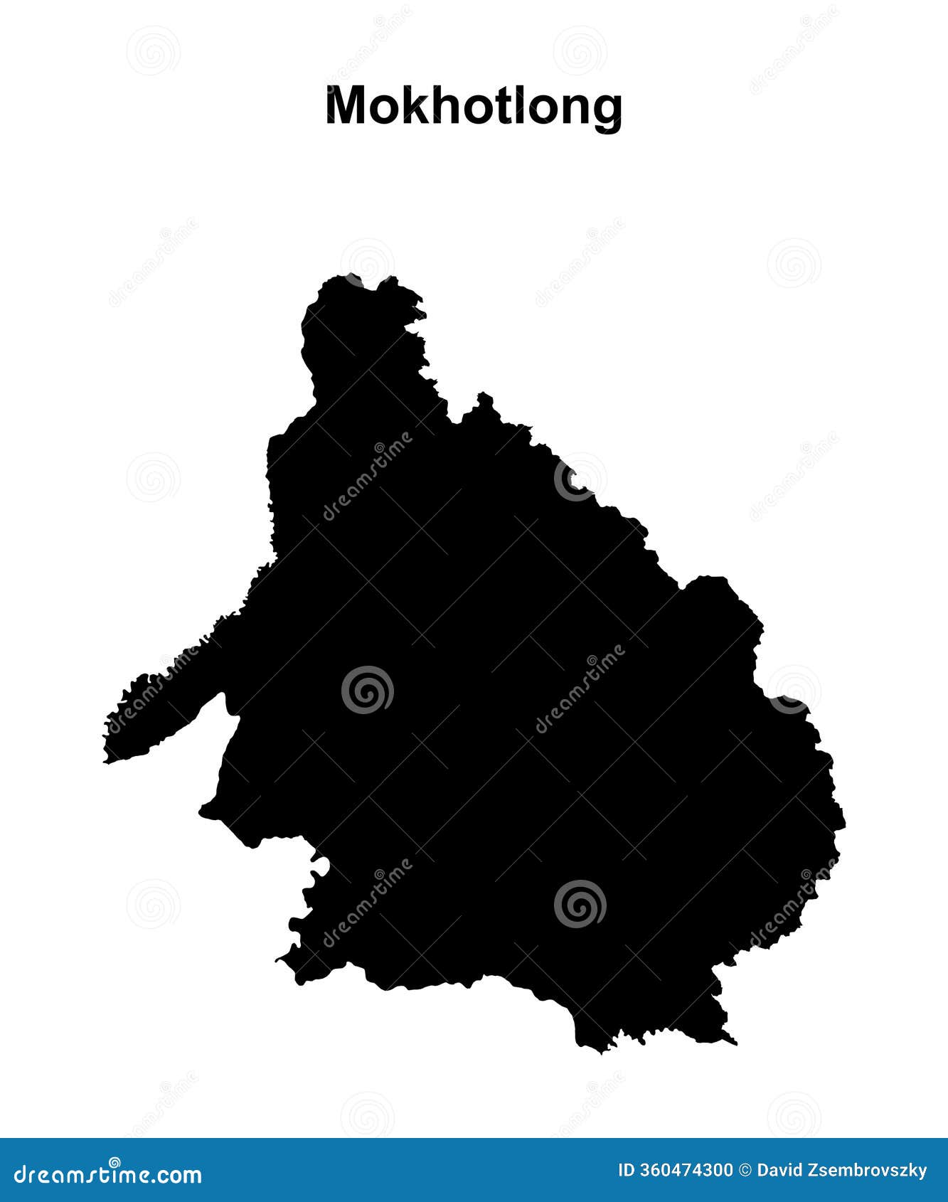 Mokhotlong outline map stock illustration. Illustration of boundary ...