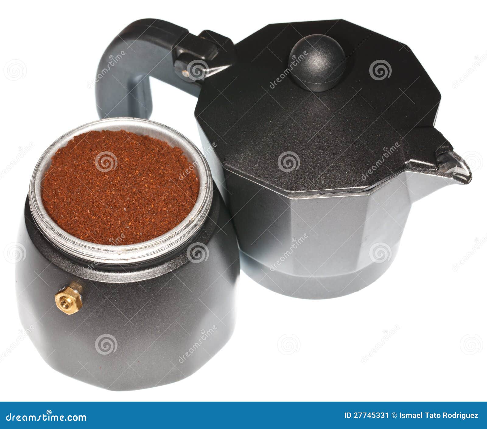 Mokka-Kaffeemaschine stockbild. Bild von einheit, aluminium - 27745331