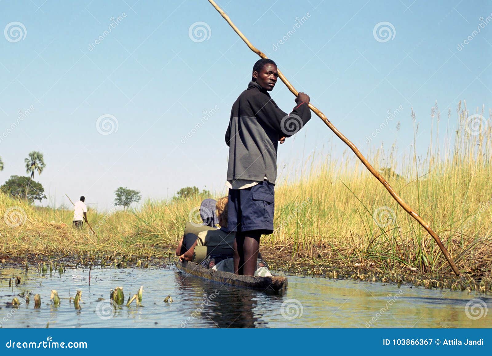 Mokoro Men, Okavango Delta, Botswana Editorial Photography - Image of ...