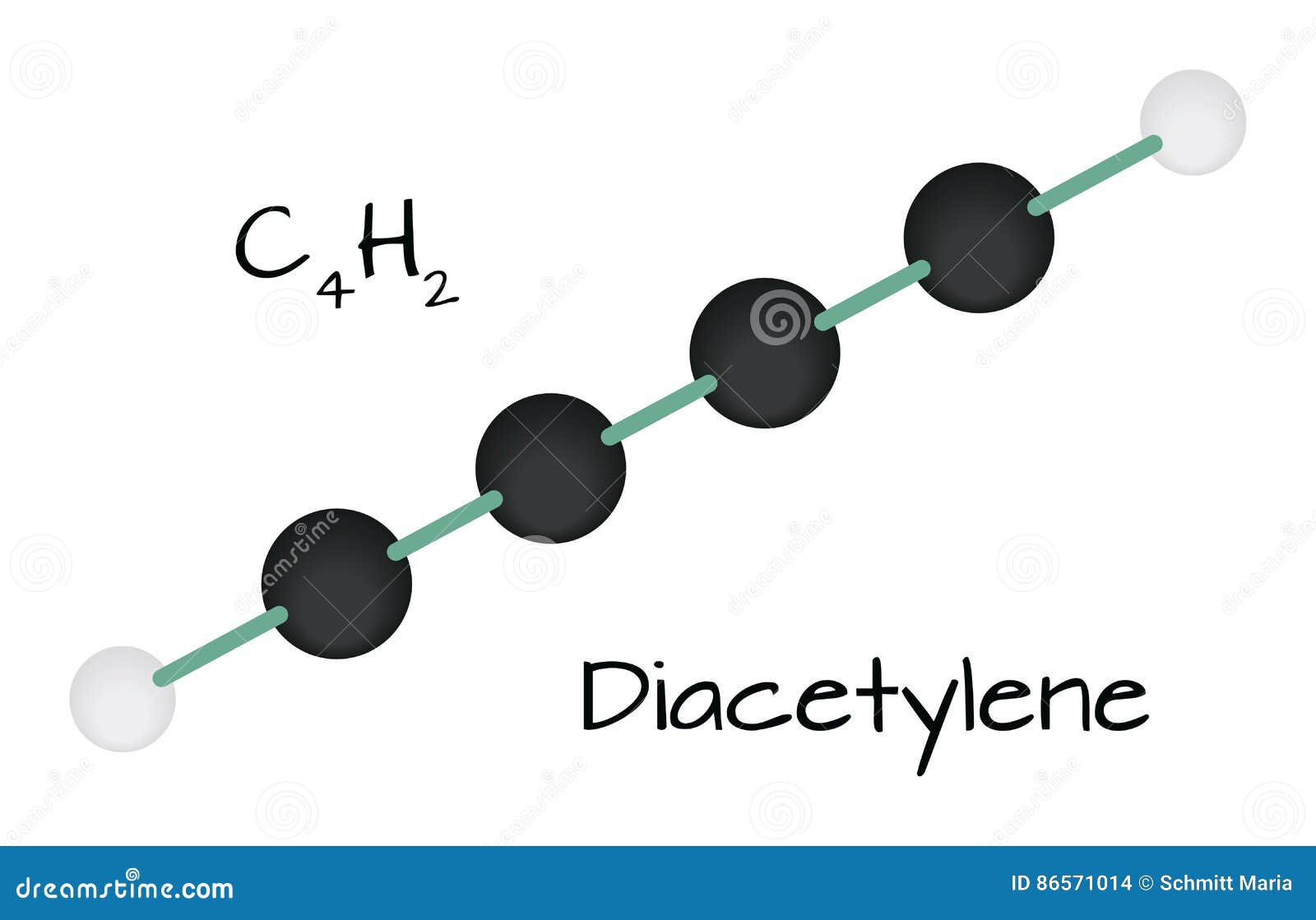 Molécula C4H2 Diacetylene ilustración del vector. Ilustración de vector ...