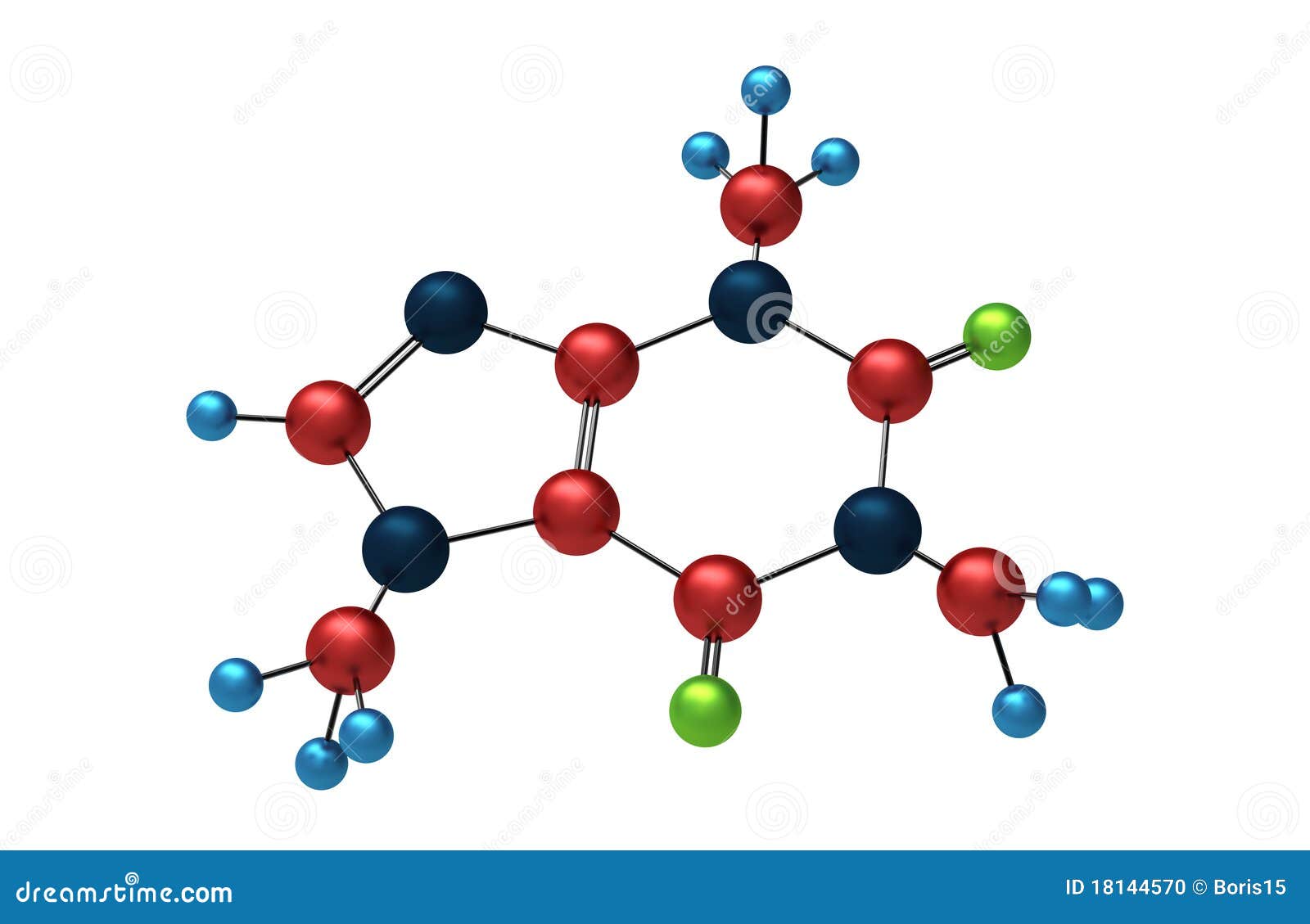 Molécula da cafeína ilustração stock. Ilustração de orgânico - 18144570