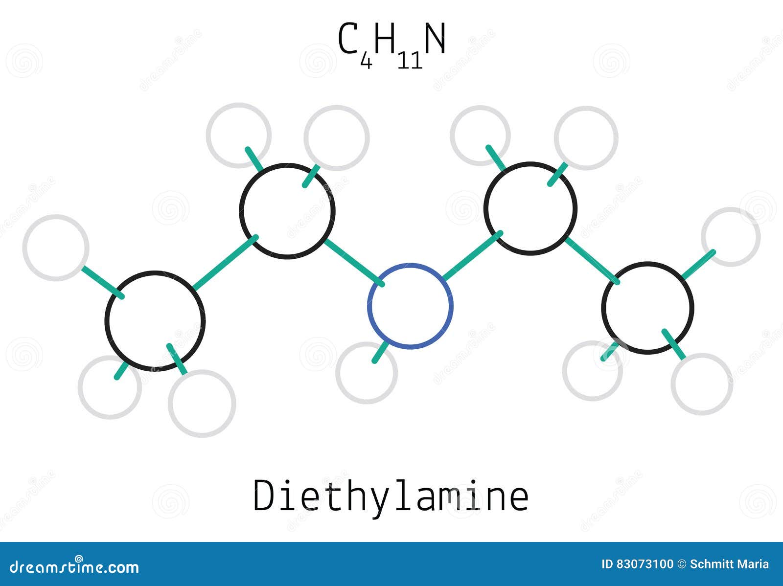 Molécula De La Dietilamina C4H11N Ilustración del Vector - Ilustración ...