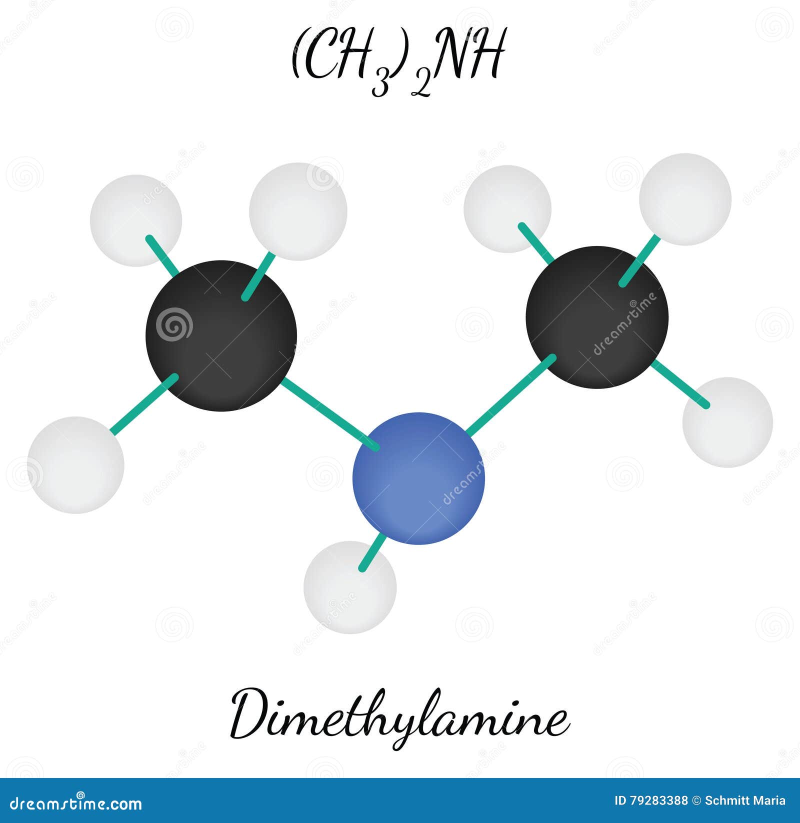 Molécula De La Dimetilamina C2H7N Ilustración del Vector - Ilustración ...