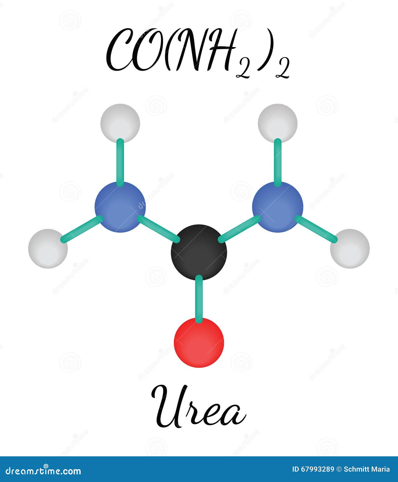 Molécula De La Urea De CH4N2O Ilustración del Vector - Ilustración de ...