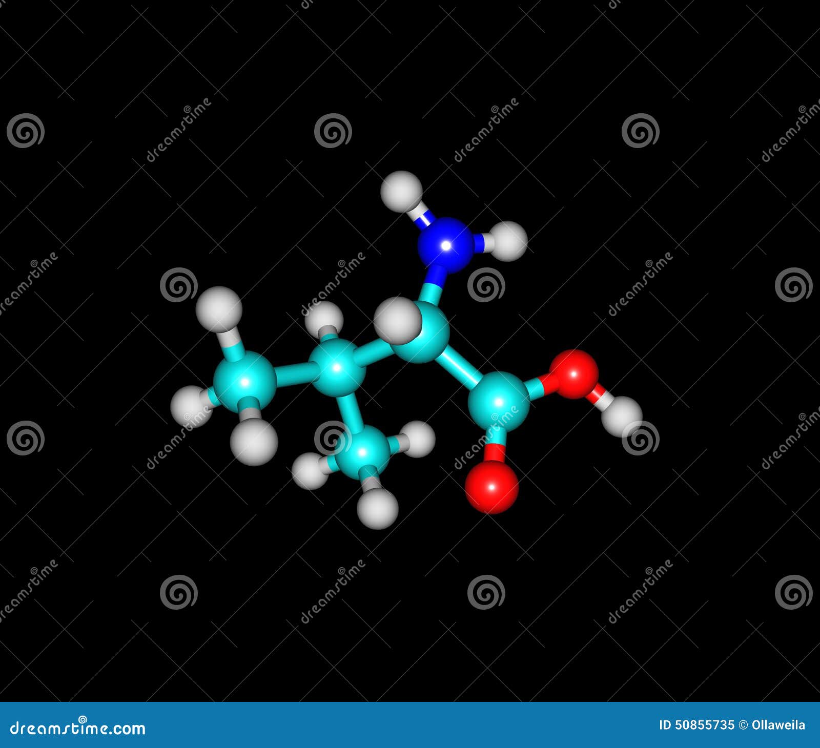 Molécula De La Valina Aislada En Negro Stock de ilustración ...