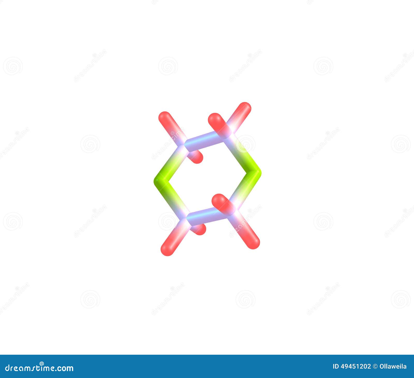 Molécula Del Dioxano Aislada En Blanco Stock de ilustración ...