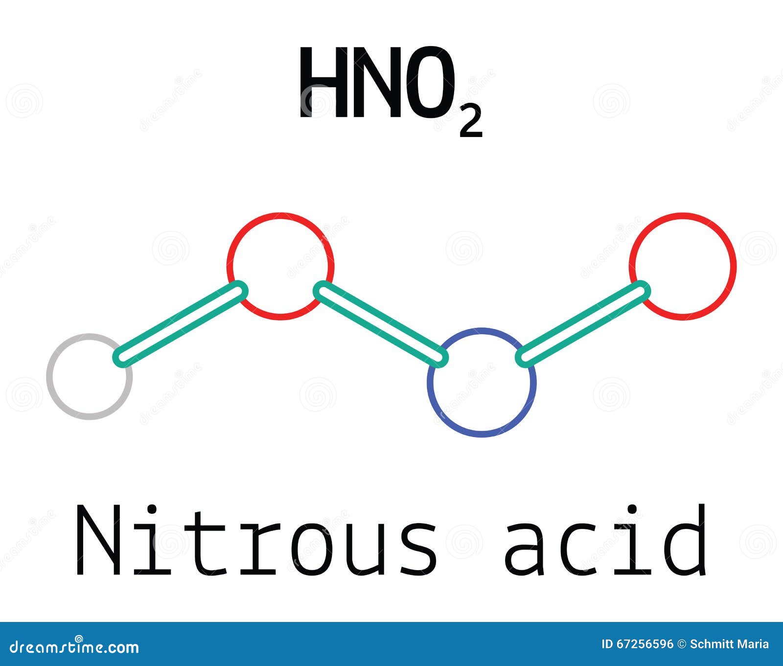 Molécula Do ácido HNO2 Nitroso Ilustração Stock - Ilustração de ...