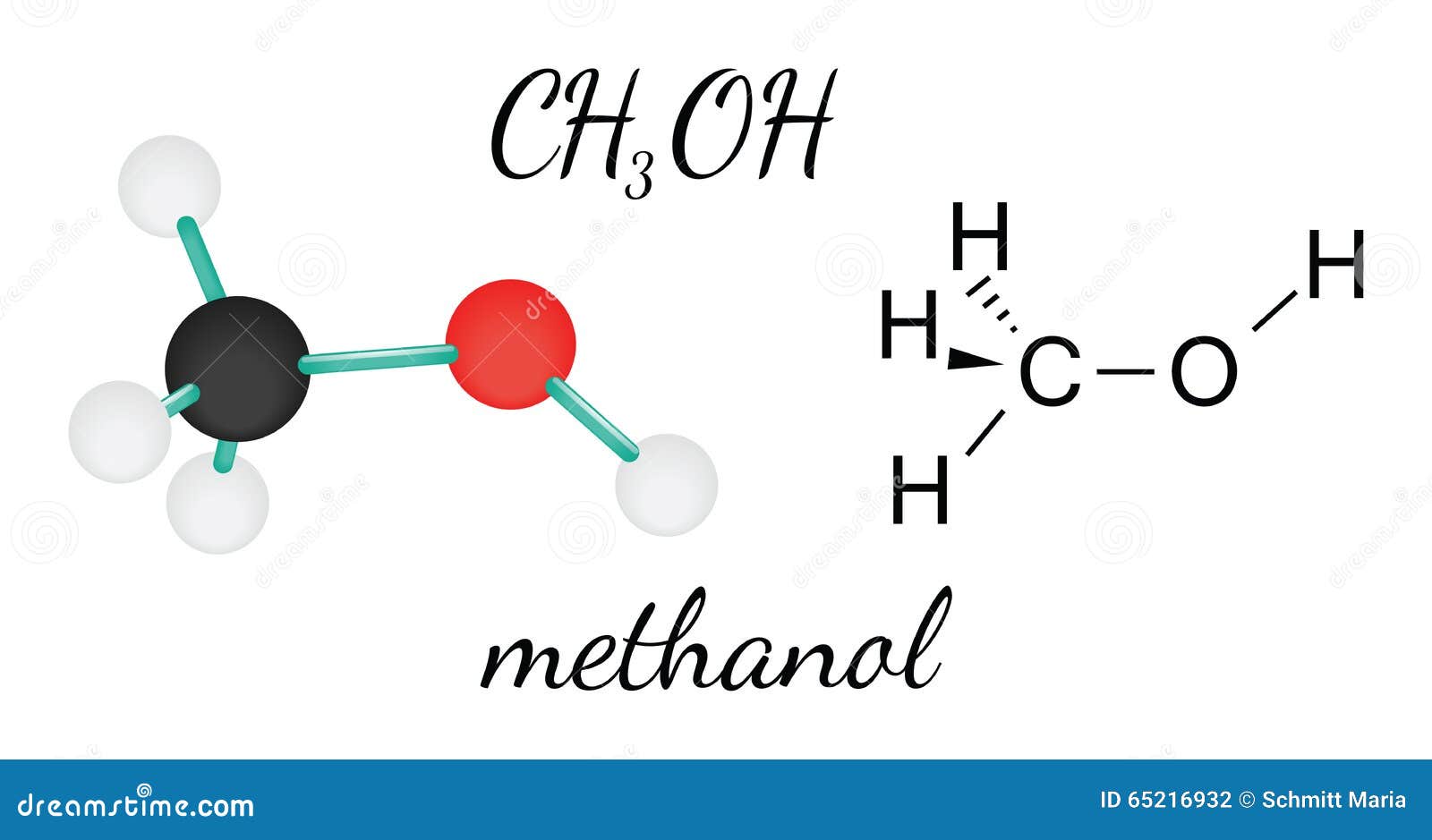 Molécula Do Metanol De CH3OH Ilustração do Vetor - Ilustração de ...