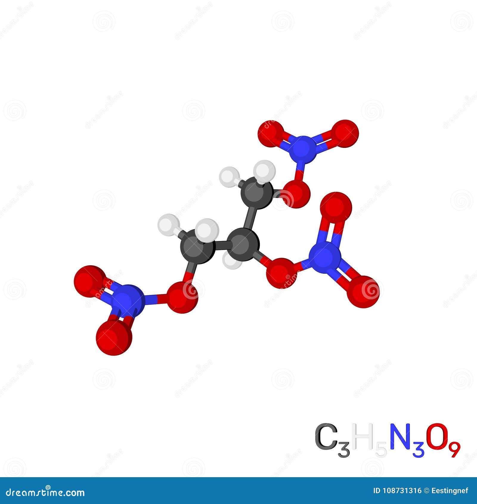 Molécula Do Modelo Da Nitroglicerina De Trinitroglycerin Isolado No Whi ...