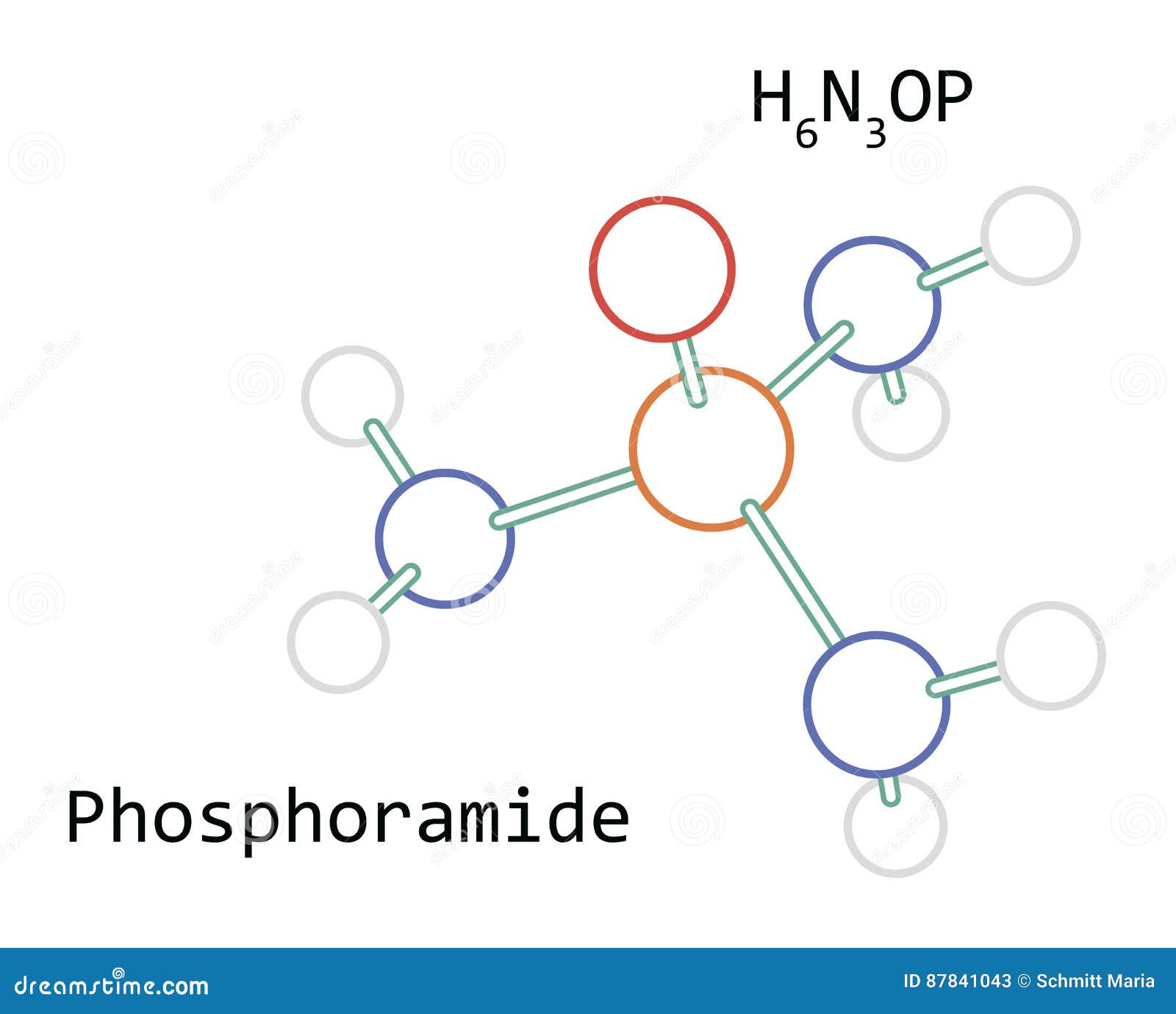 Molécula H6N3OP Phosphoramide Ilustración del Vector - Ilustración de ...