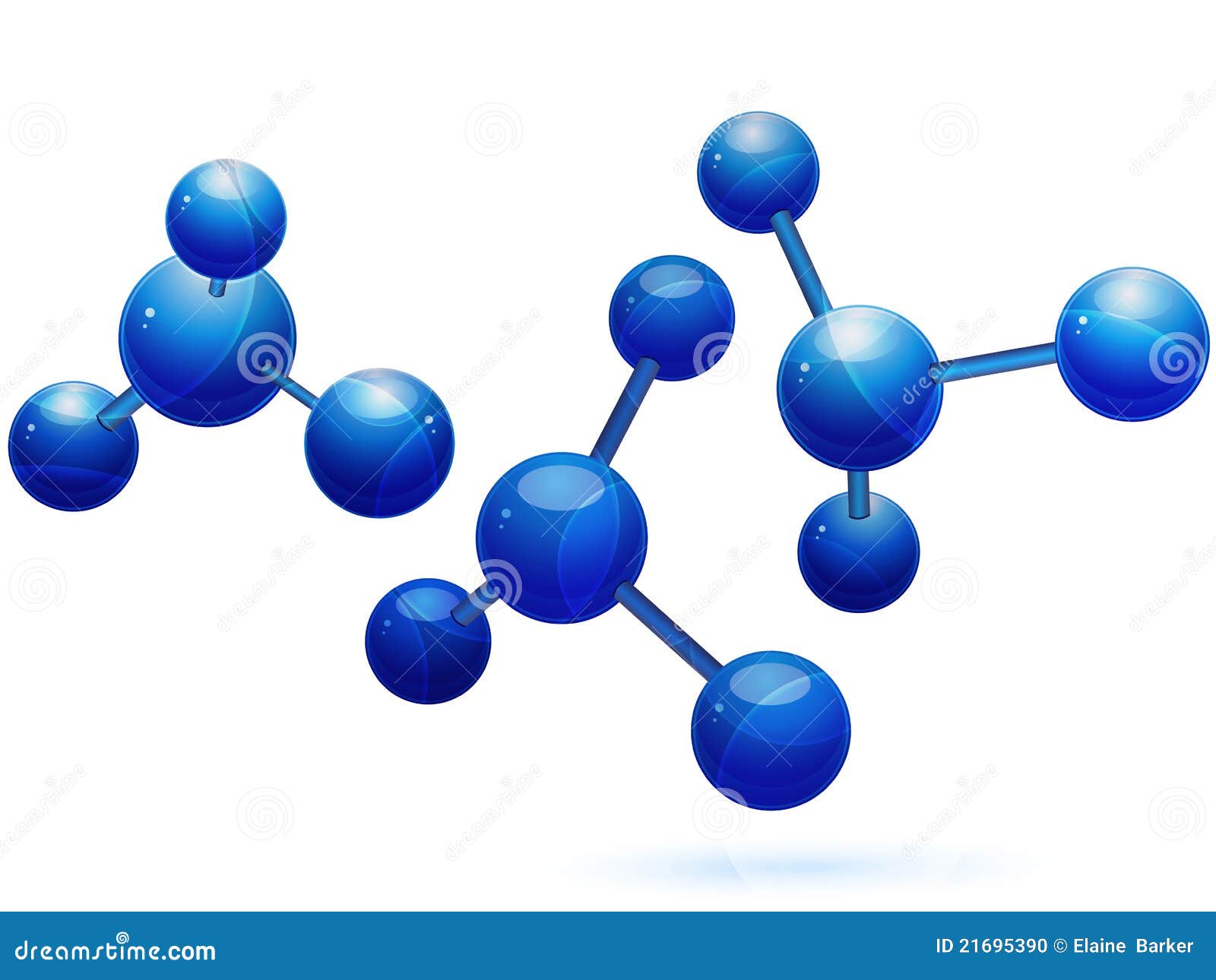 Moléculas azules en blanco ilustración del vector. Ilustración de ...