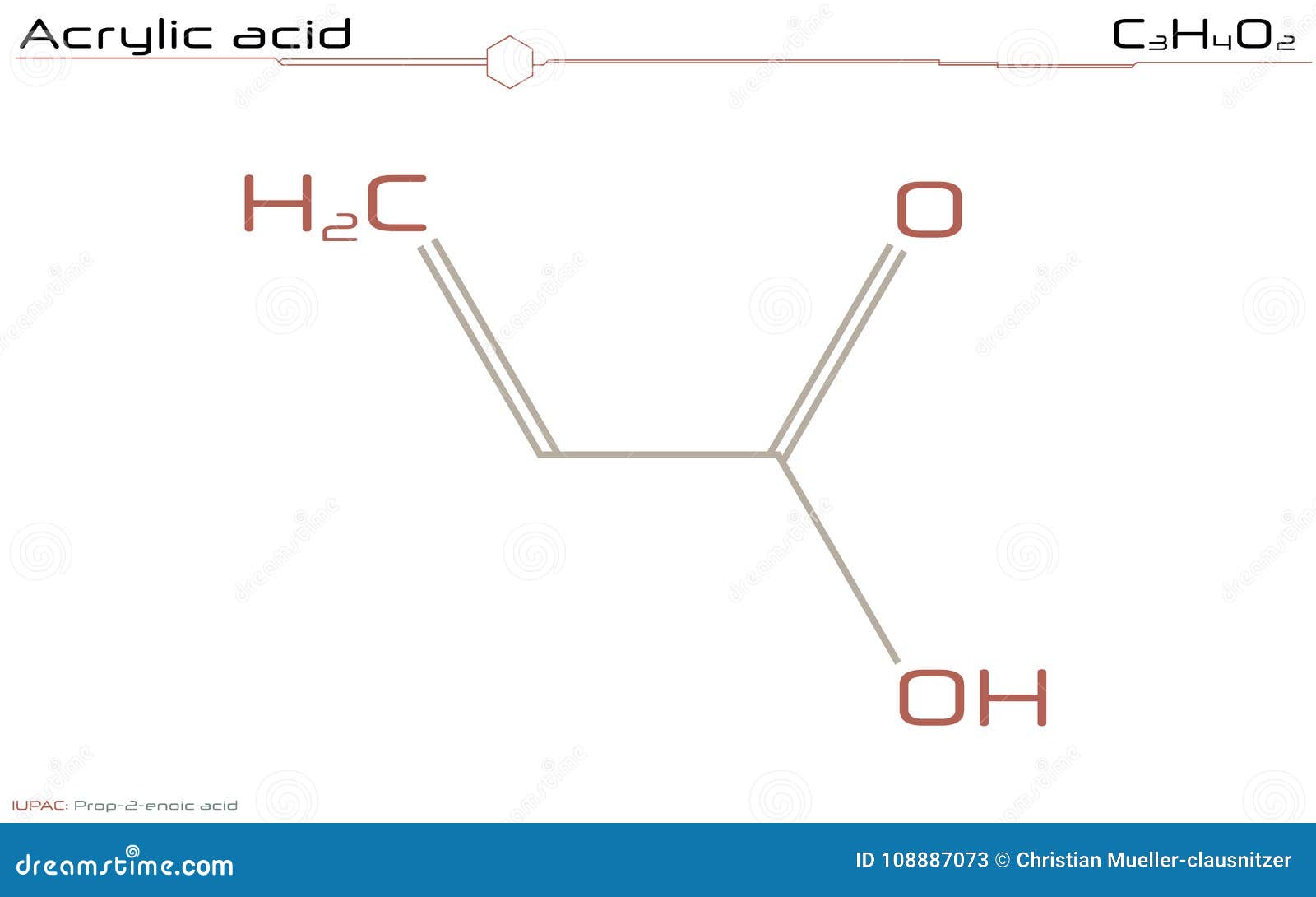 Molécule d'acide acrylique illustration de vecteur. Illustration du ...