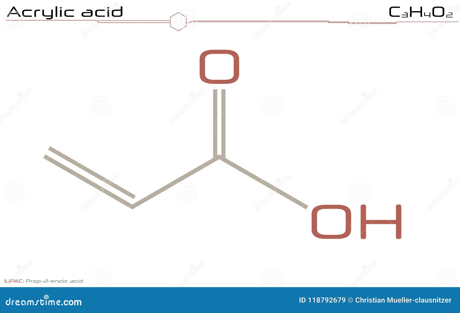 Molécule d'acide acrylique illustration de vecteur. Illustration du ...