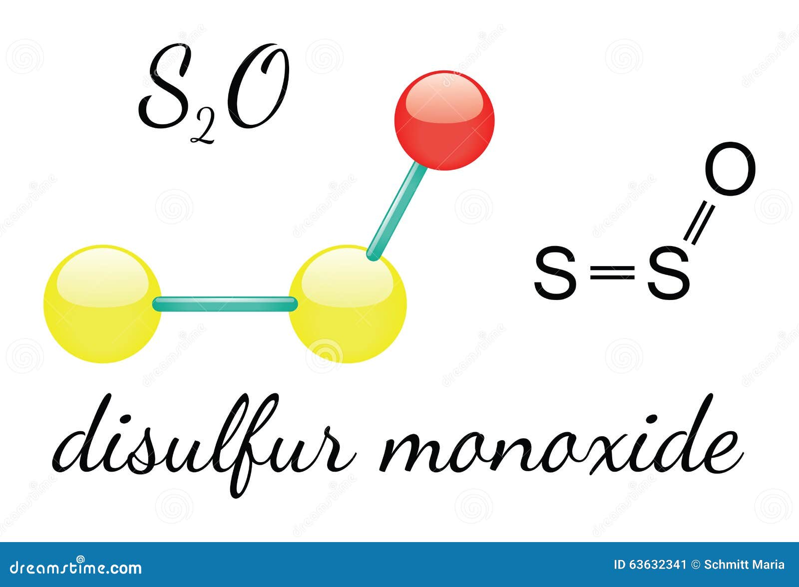 Molécule D'oxyde De Disulfur De S2O Illustration de Vecteur ...