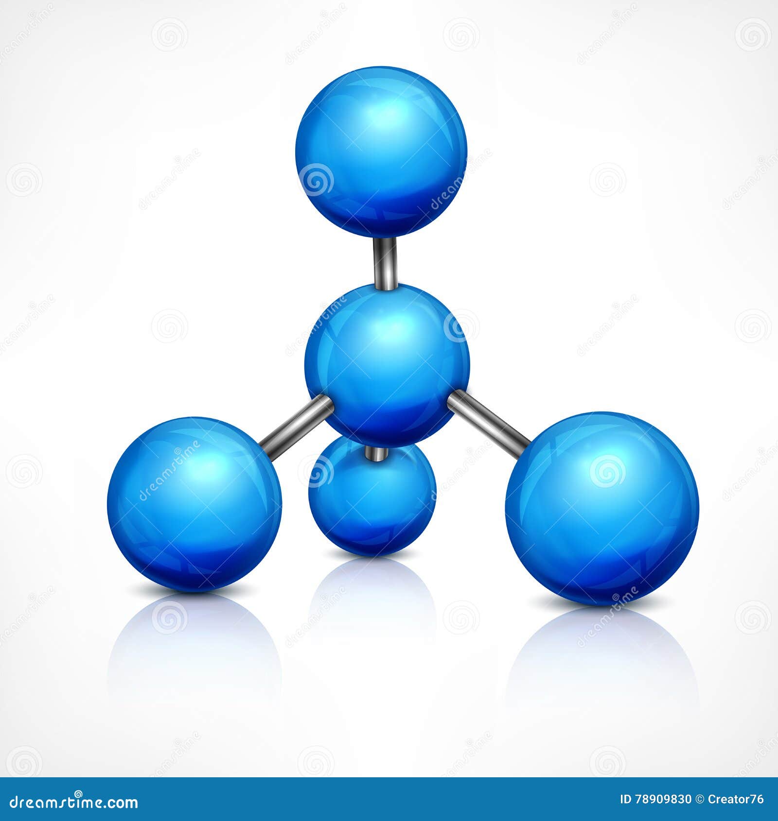 Molécule Dans Le Bleu Sur Le Blanc Illustration de Vecteur ...