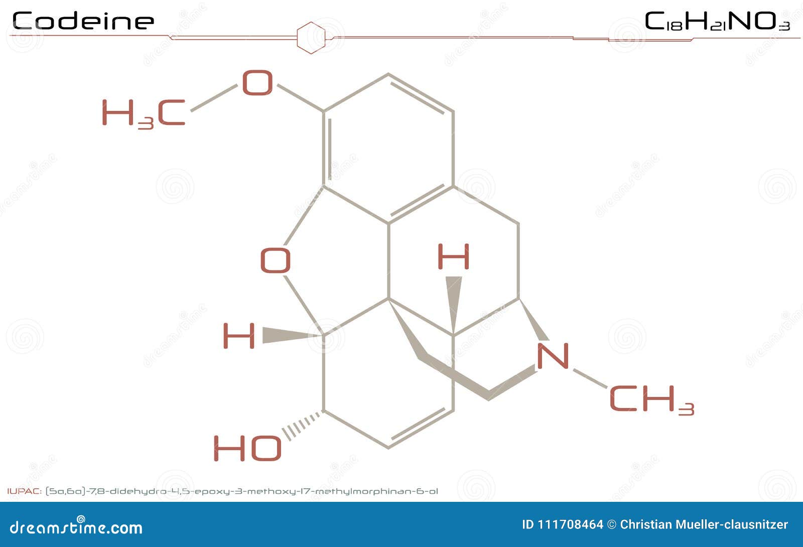 Molécule de codéine illustration de vecteur. Illustration du structure ...