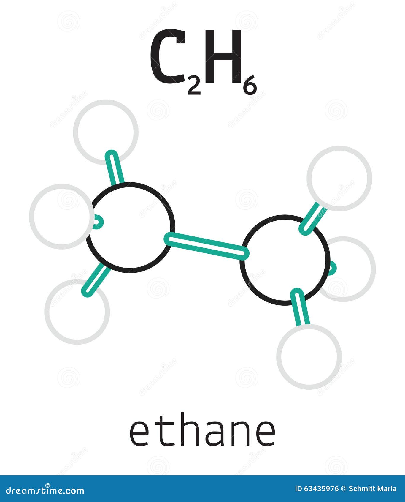Molécule de l'éthane C2H6 illustration de vecteur. Illustration du ...